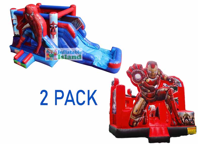 2 Pack Super Hero Bounce House Deal – inflatableisland.co