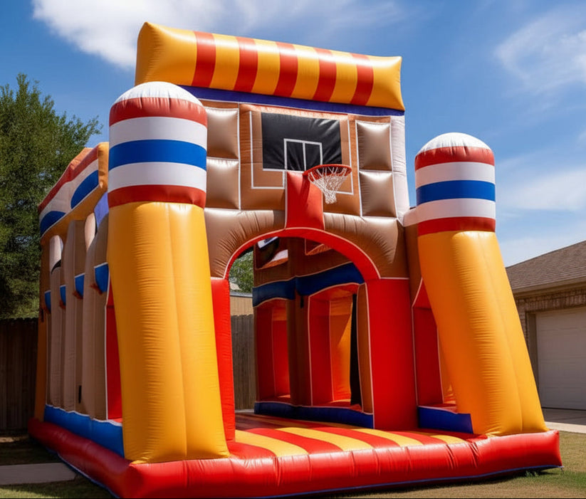 Basketball Bounce House With Hoop – inflatableisland.co