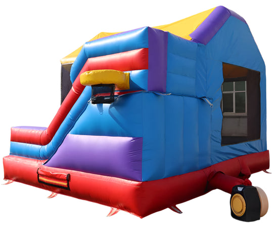 Bounce House With Slide & Basketball Hoop – inflatableisland.co