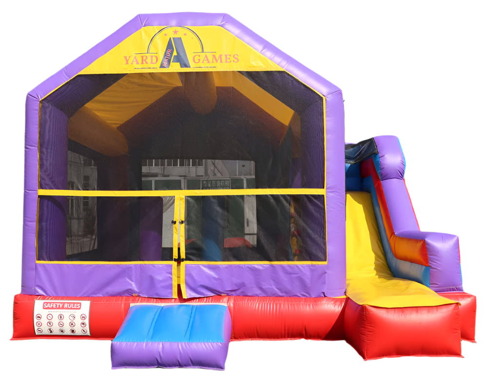 Bounce House With Slide & Basketball Hoop – inflatableisland.co