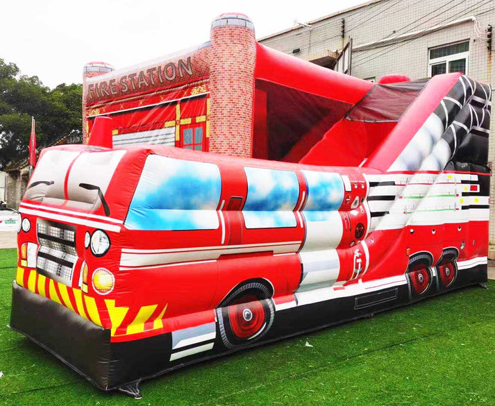 3 In 1 Fire Station Bounce House – inflatableisland.co