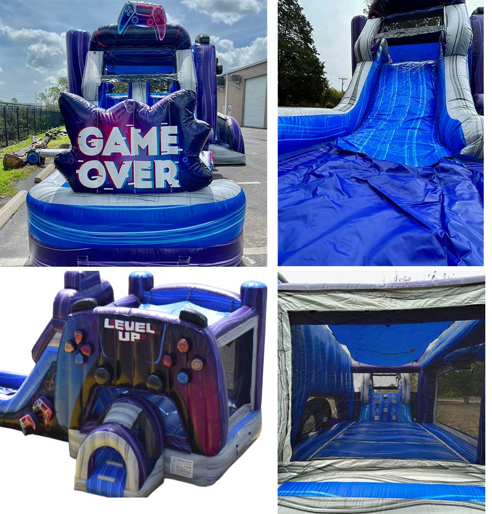Level Up Gamer Bounce House With Slide – inflatableisland.co