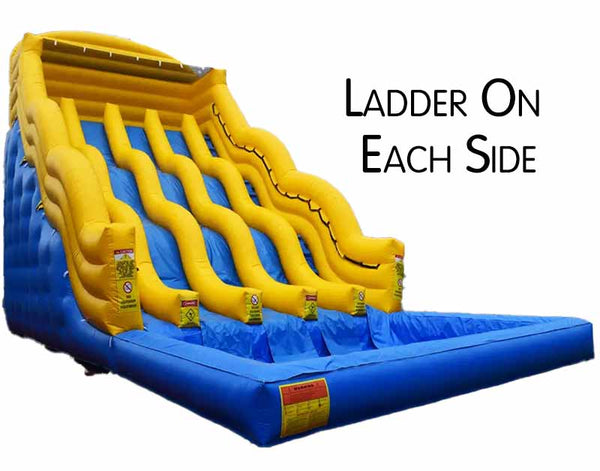 3 Lane Giant Inflatable Water Slide With Pool – inflatableisland.co