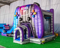 Level Up Gamer Bounce House With Slide – inflatableisland.co