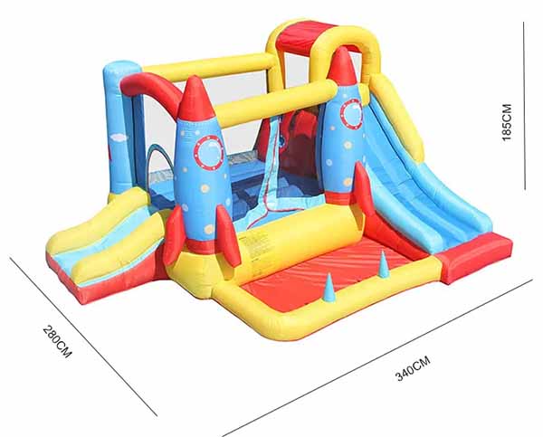Small Rocket Bounce House With Slides and Ball Pit – inflatableisland.co